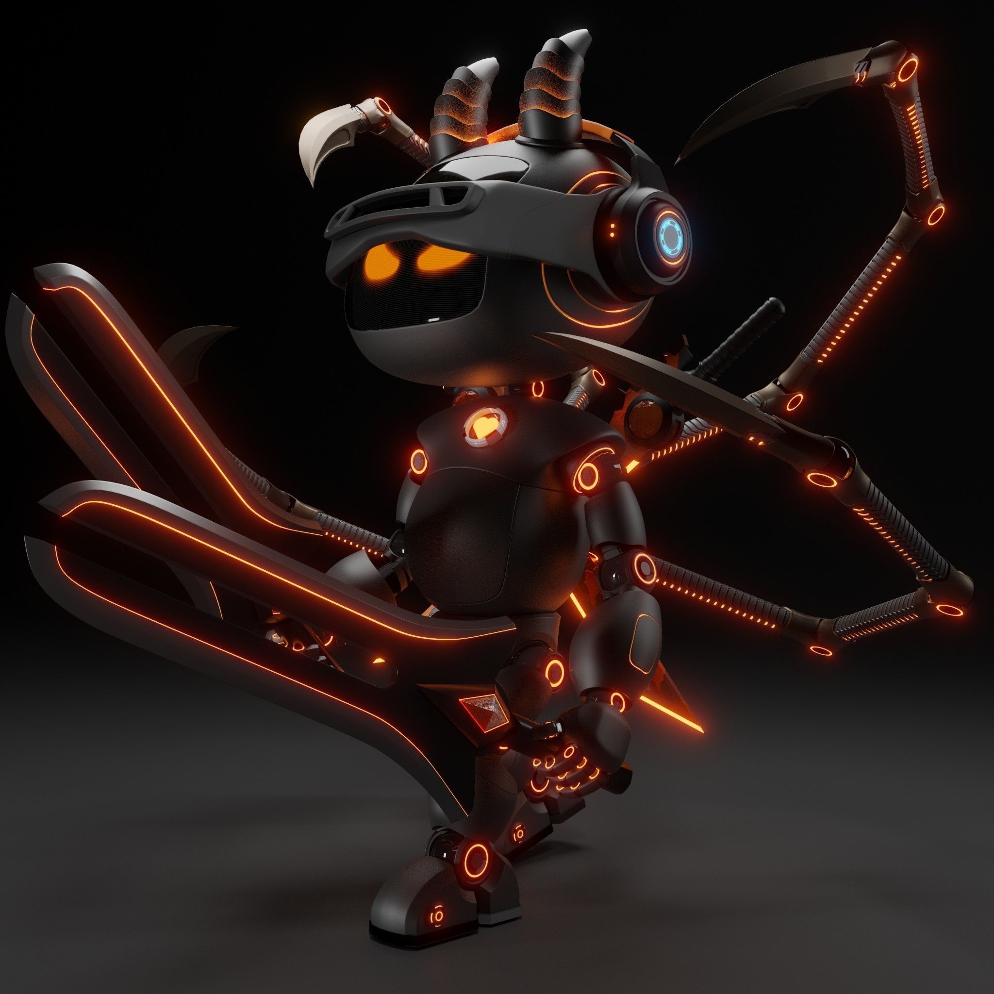 Cute Short Robot V3 3D model rigged | CGTrader