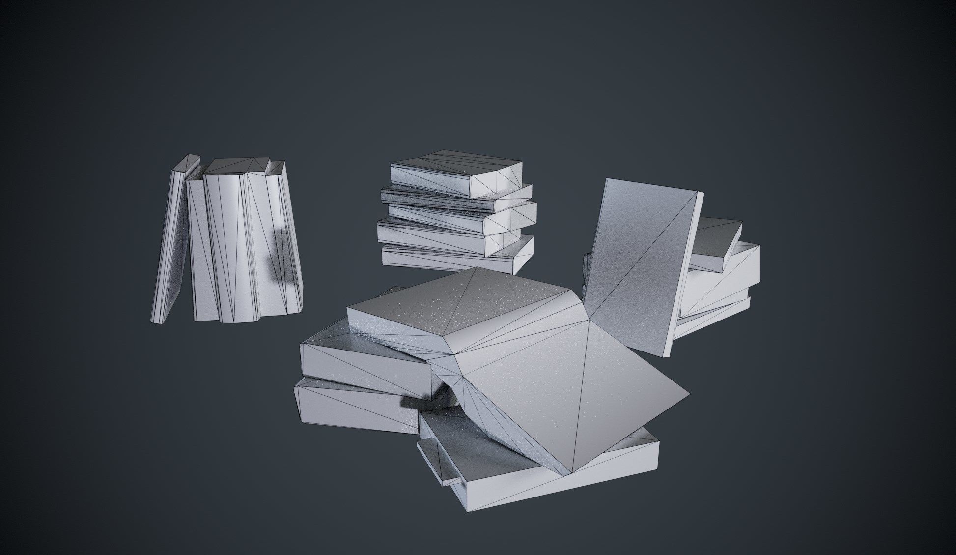4 Scanned Stacks of Books free VR / AR / low-poly 3D model | CGTrader