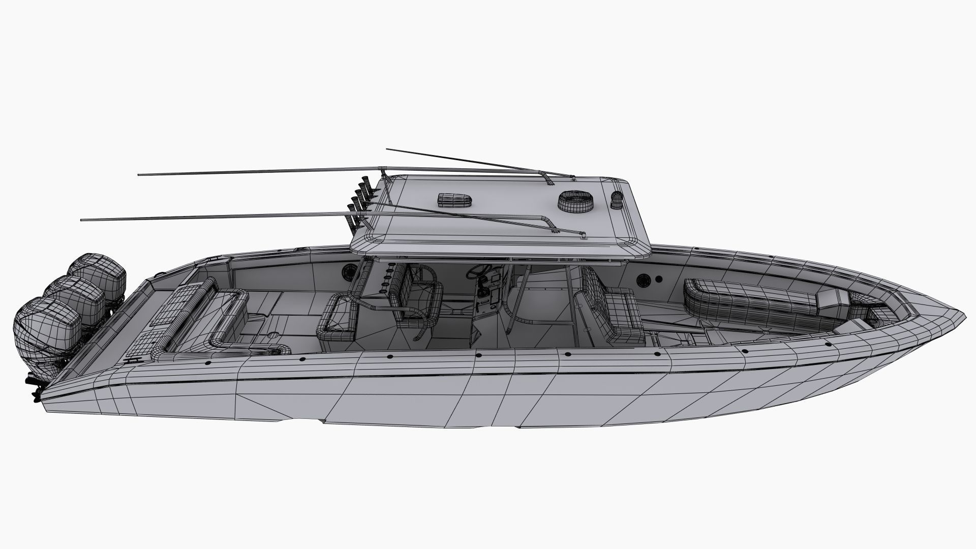 3D model Midnight Express 37ft Open Boat VR / AR / low-poly | CGTrader