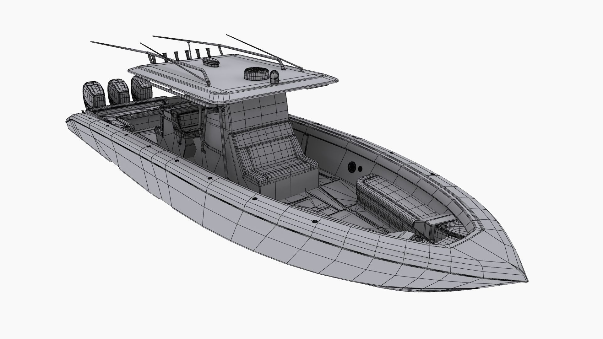 3D model Midnight Express 37ft Open Boat VR / AR / low-poly | CGTrader