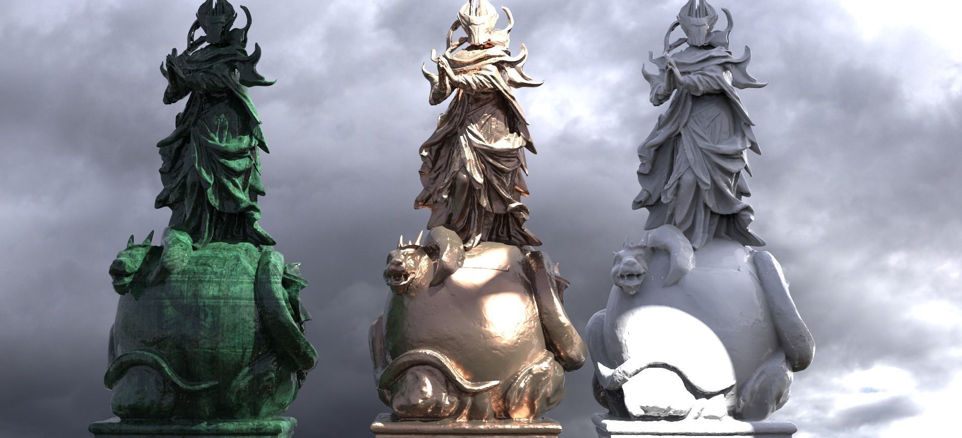 Hades Statue on Snake Sphere 1 3D model | CGTrader