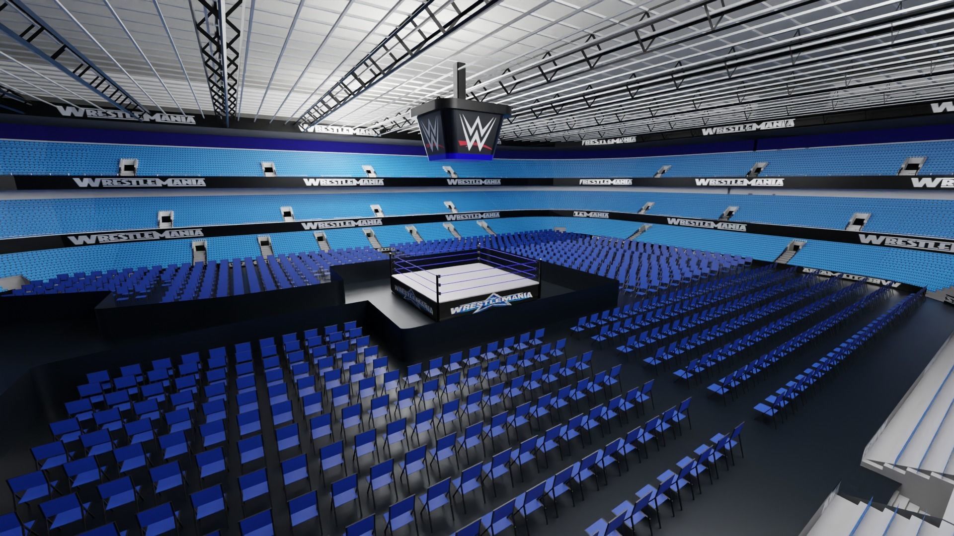 3D model WWE Wrestlemania Arena VR / AR / low-poly | CGTrader