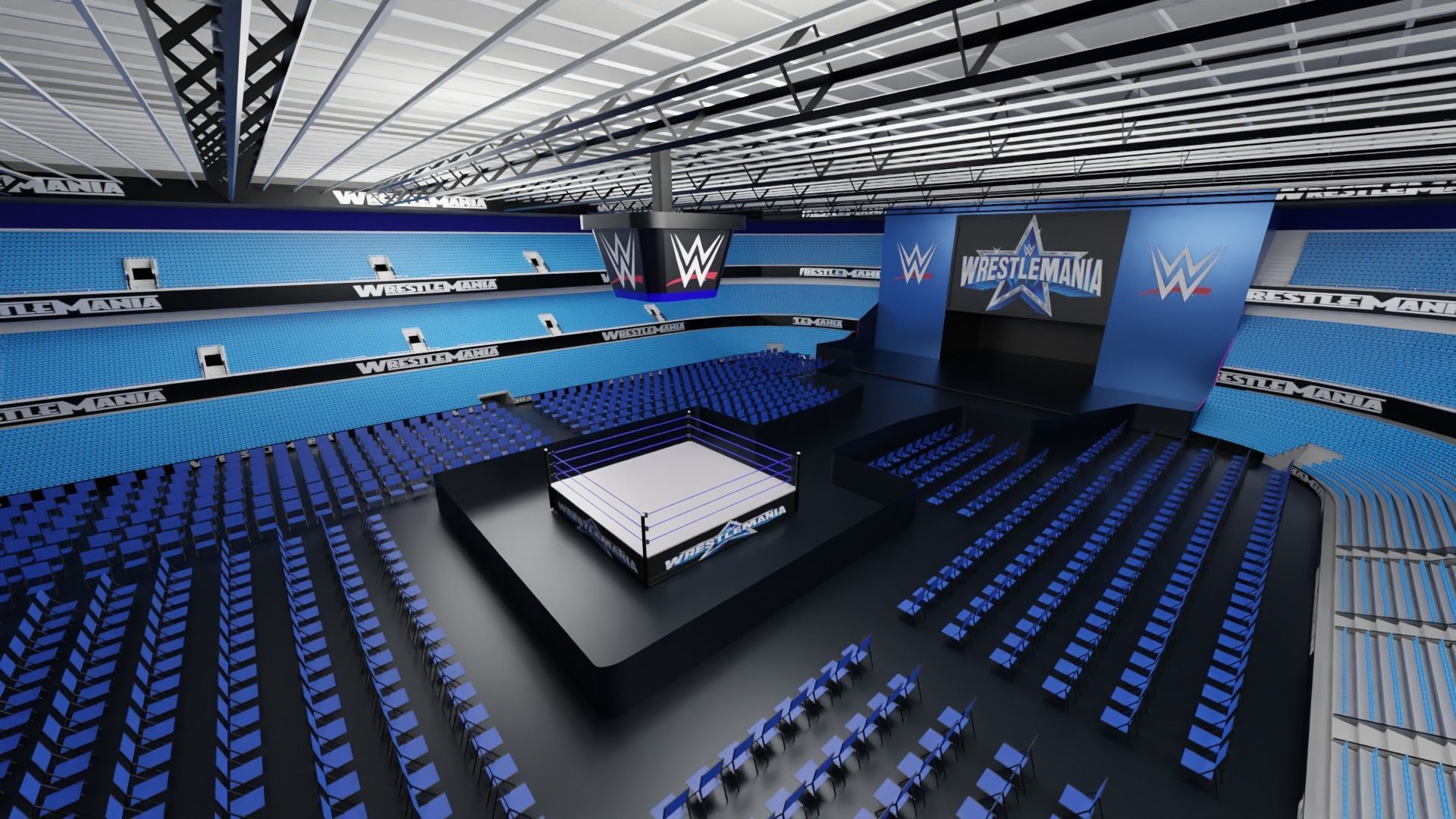3D model WWE Wrestlemania Arena VR / AR / low-poly | CGTrader
