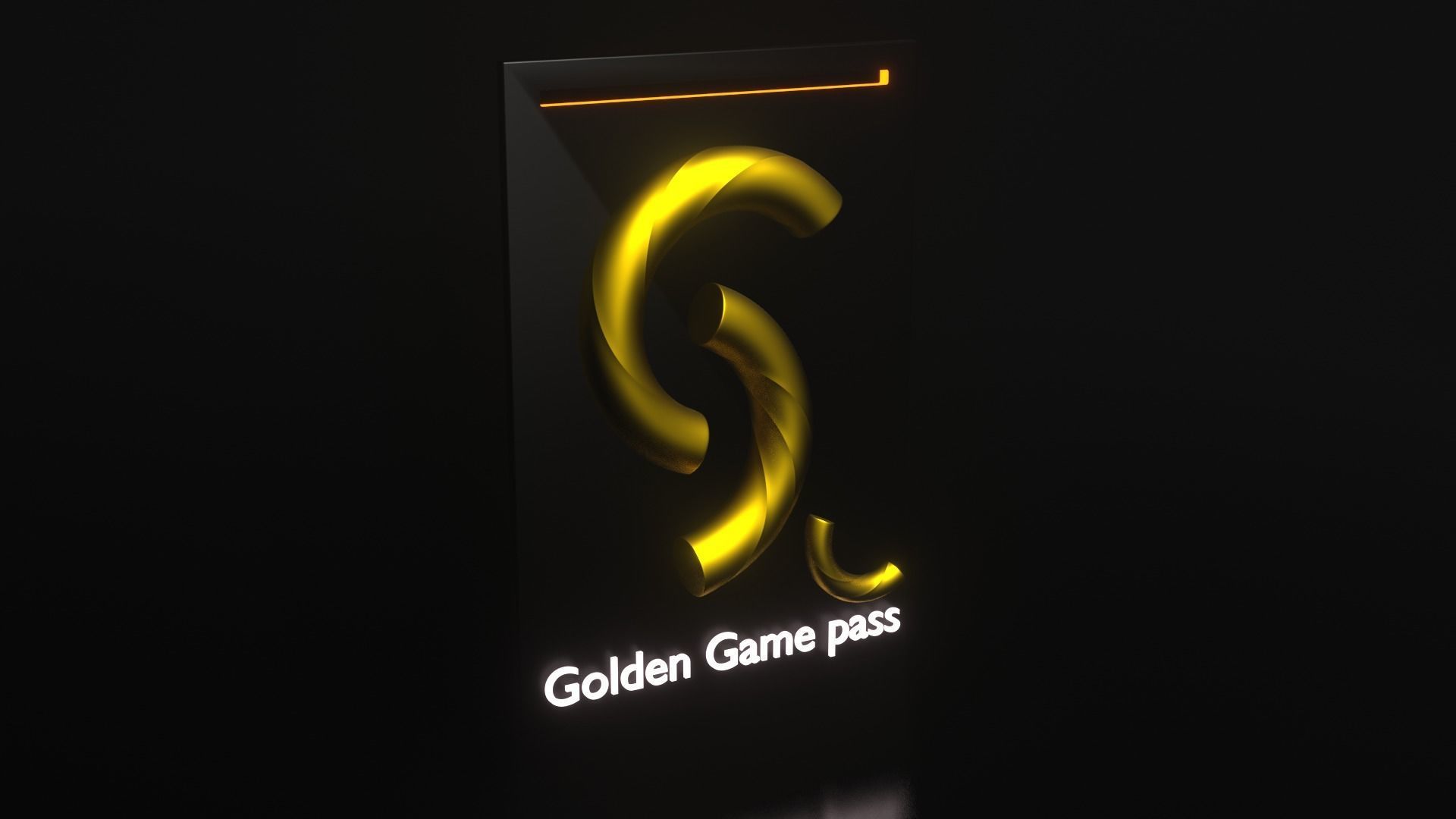 Golden game pass animated 3D model animated | CGTrader