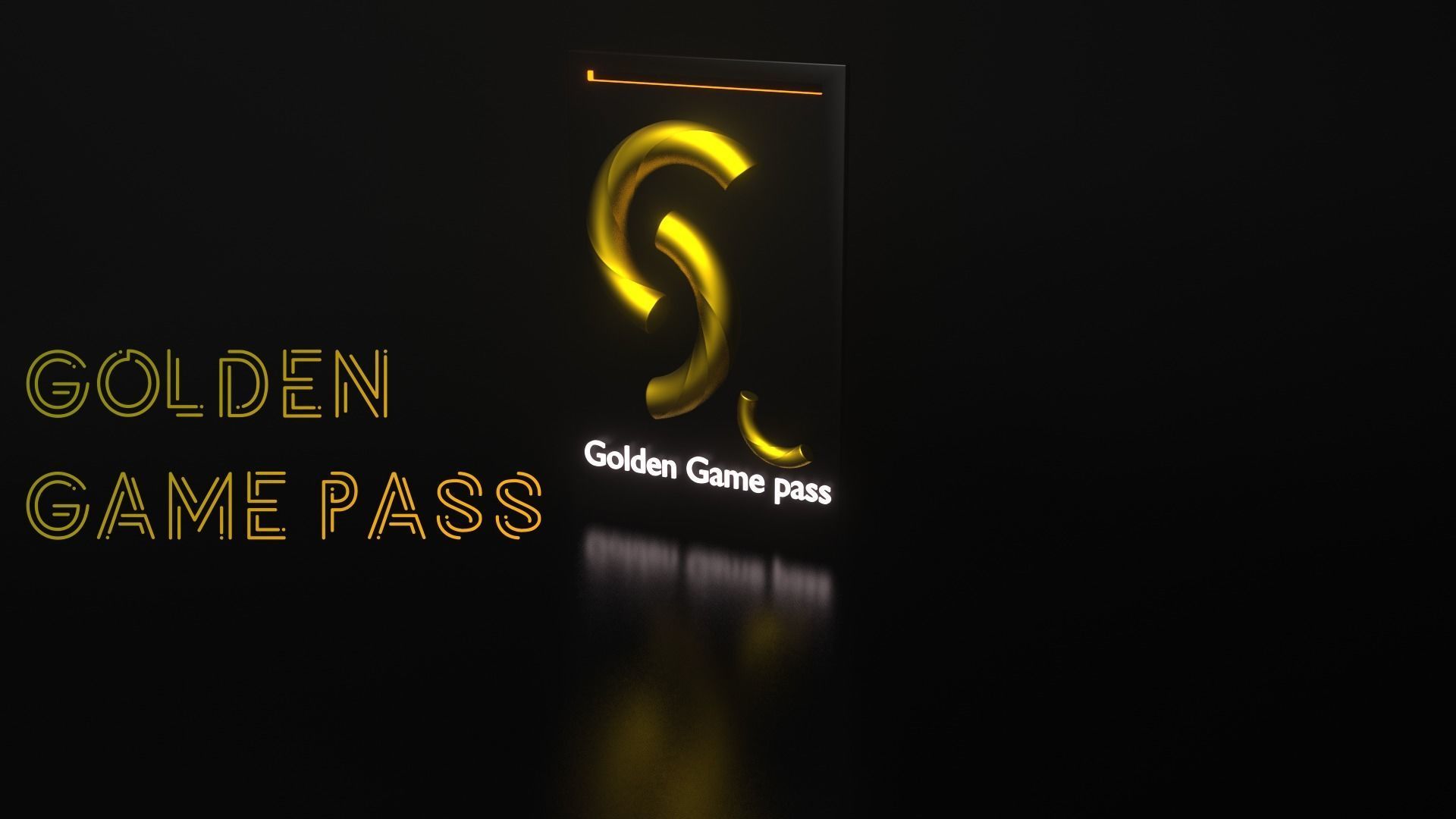 Golden game pass animated 3D model animated | CGTrader