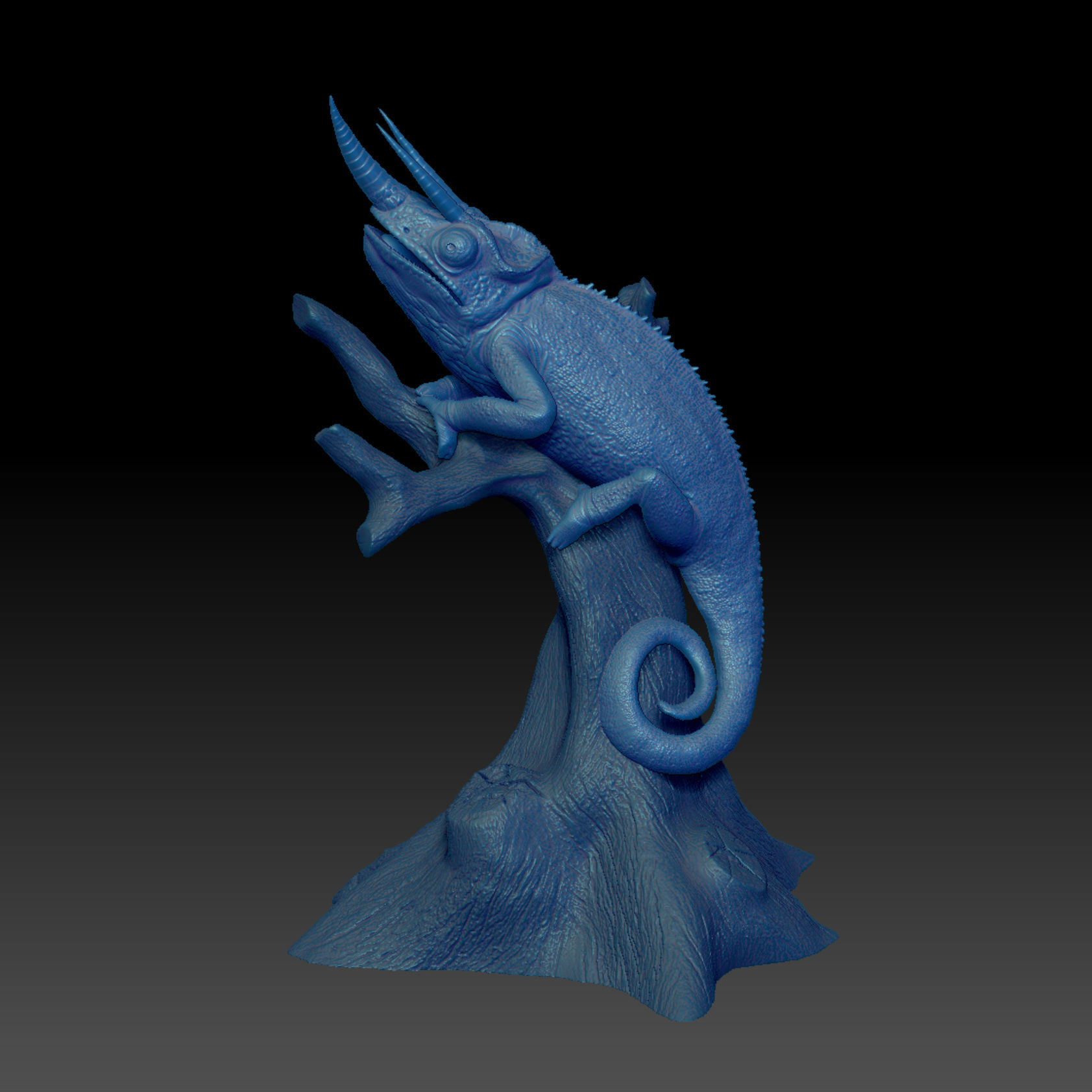 Three-horned chameleon Trioceros jackonii 3D model 3D printable | CGTrader