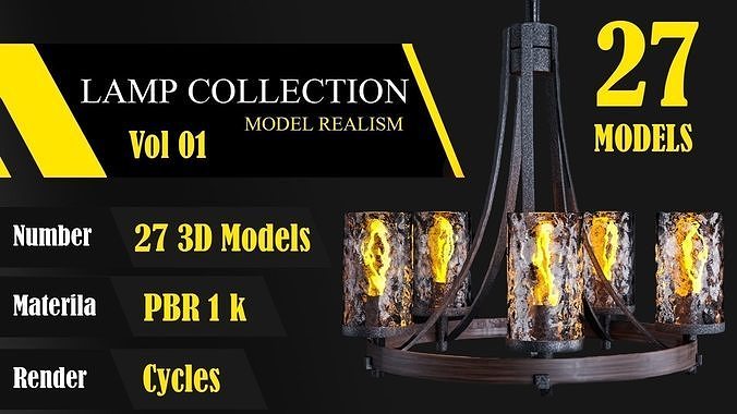 COLLECTION LAMP-CHANDELIER VOL01 3D model | CGTrader
