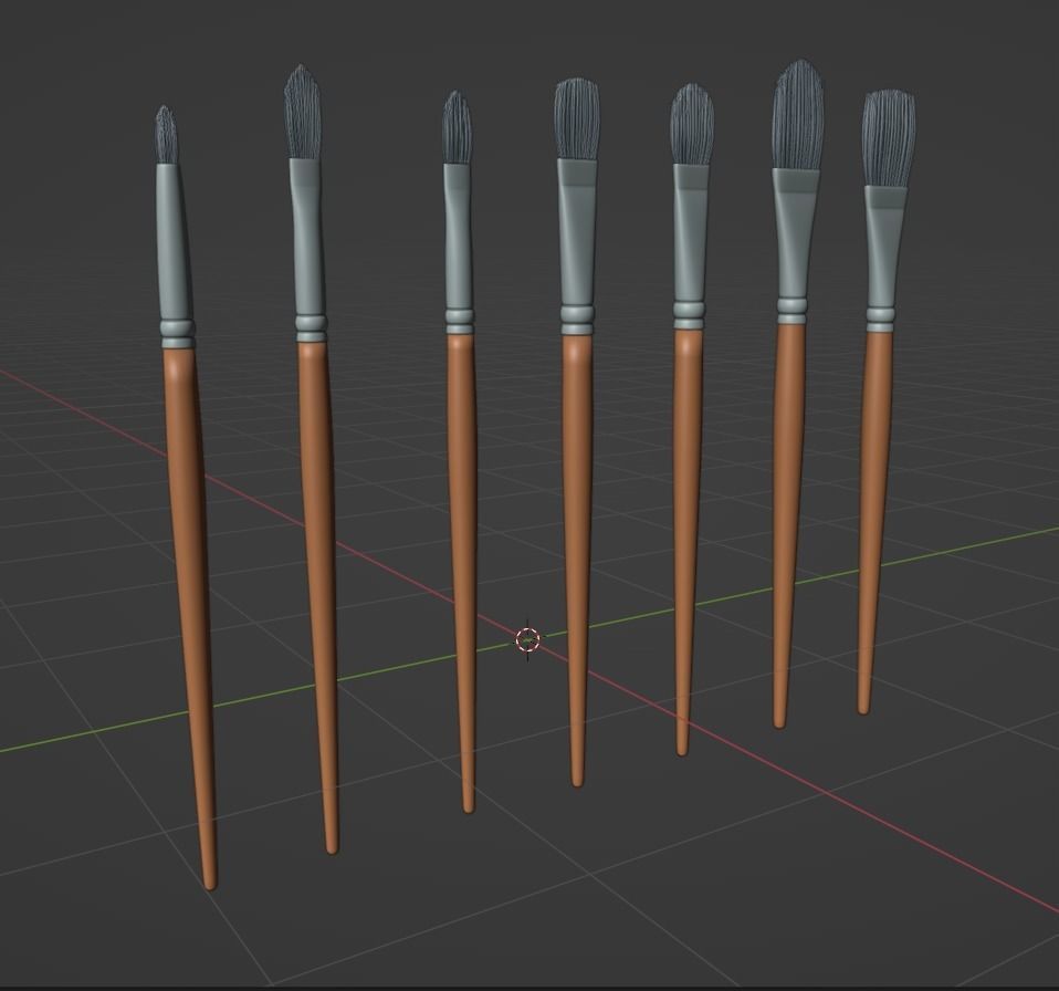 3D model Pbr Paint Brushes VR / AR / low-poly | CGTrader