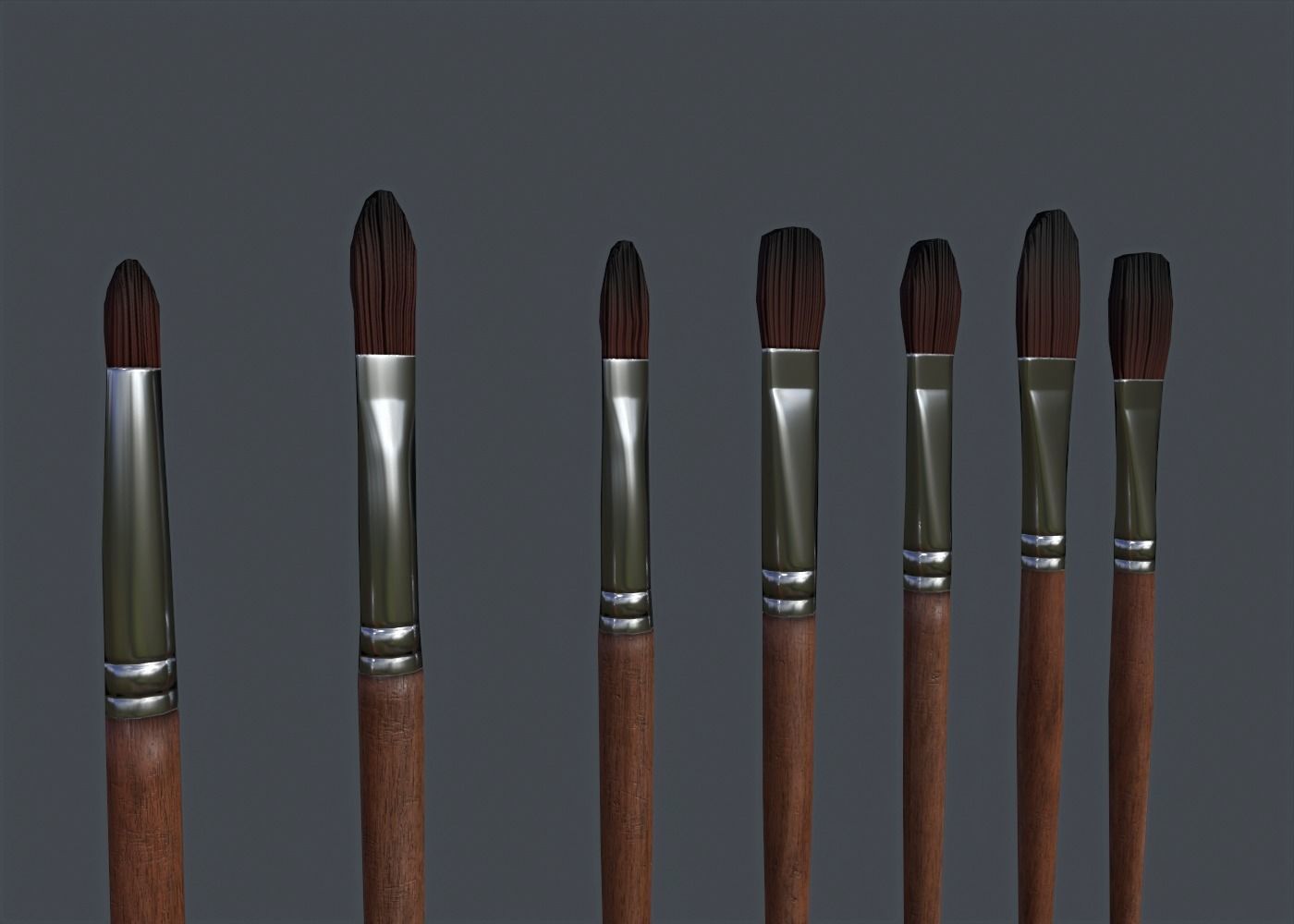 3D model Pbr Paint Brushes VR / AR / low-poly | CGTrader