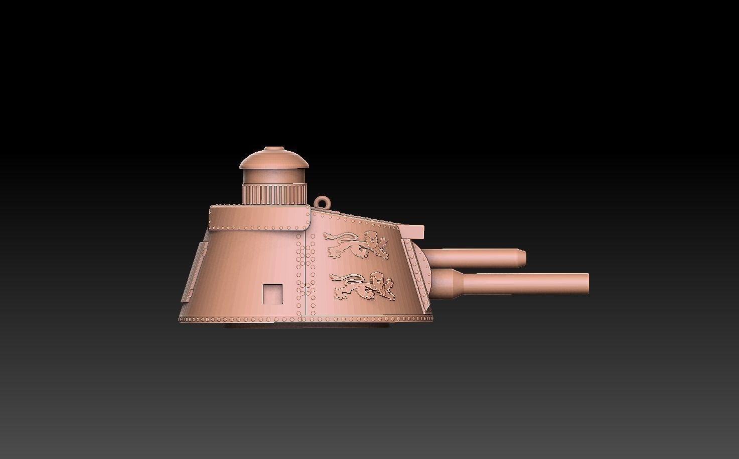 Char 2C Tank Turret 3D model 3D printable | CGTrader