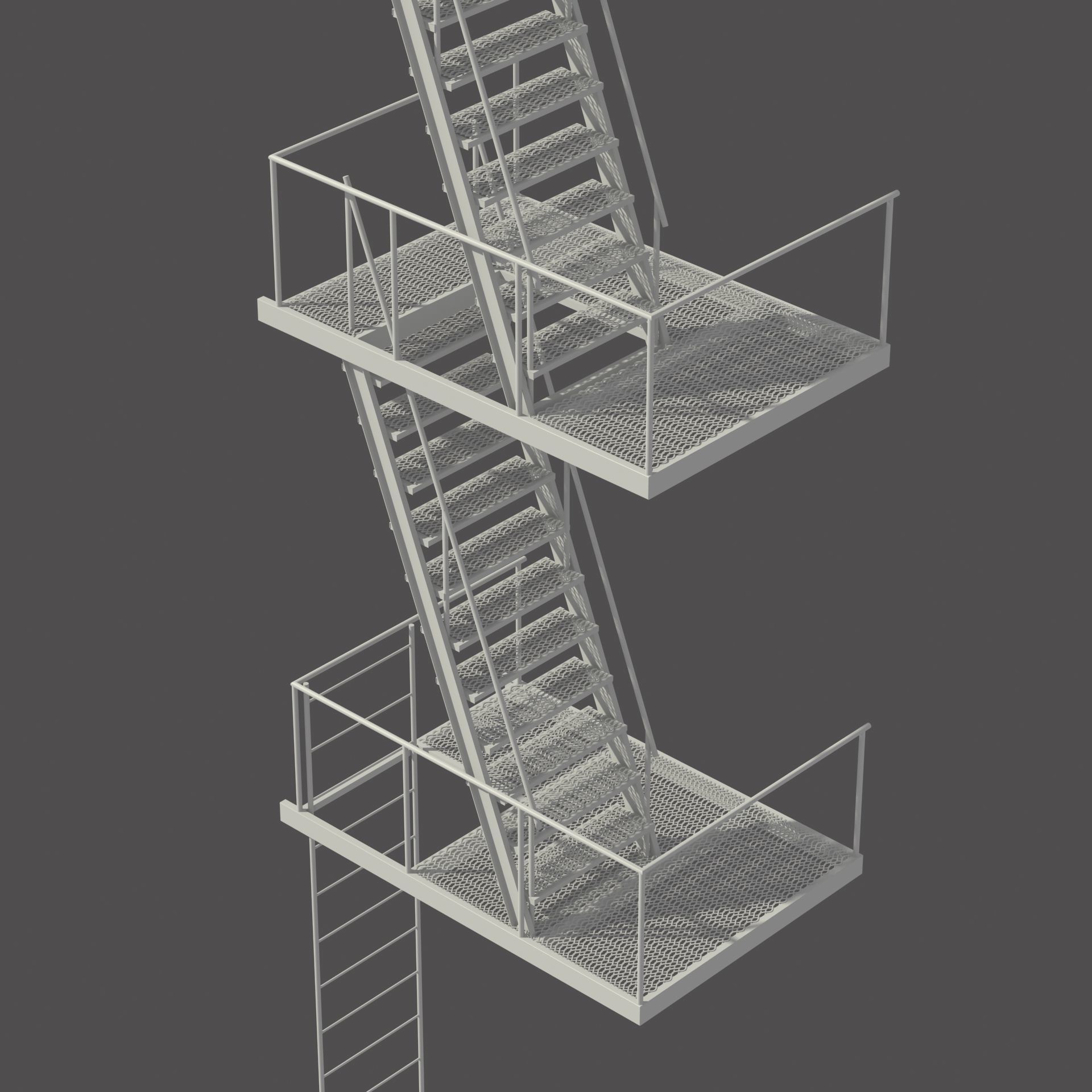 Fire Escape Stair 3D model | CGTrader