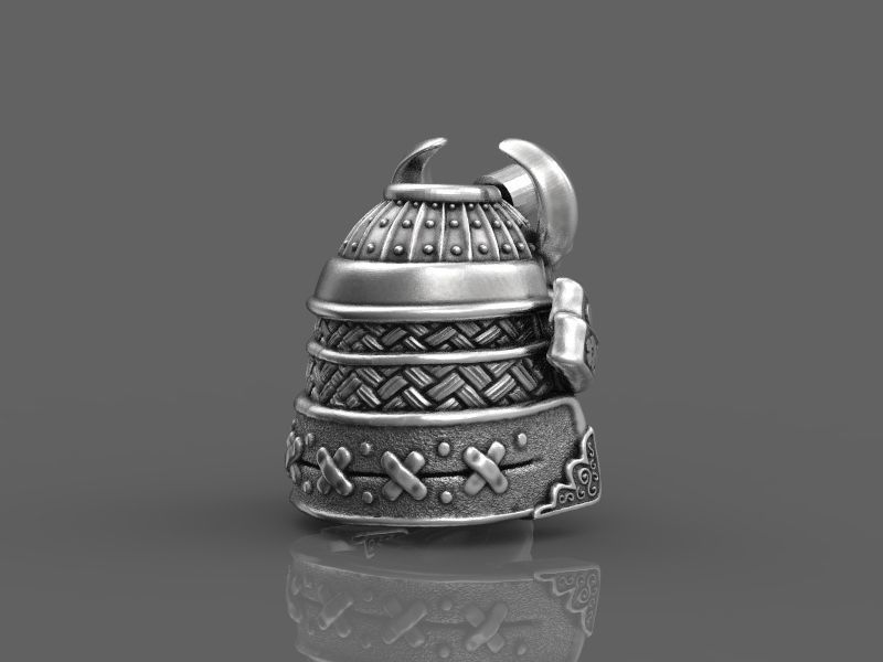 Bead Skull Head Samurai 3d model for 3d printing 3D print model 3D ...