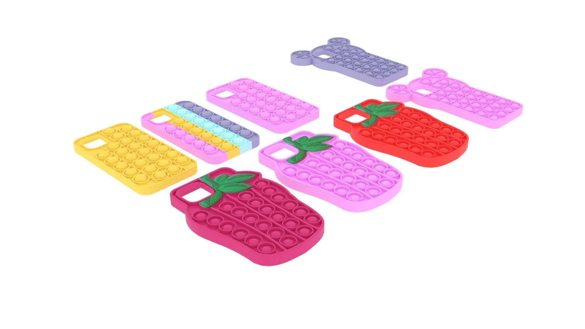 Pop It Phone Cases Set 3D model | CGTrader