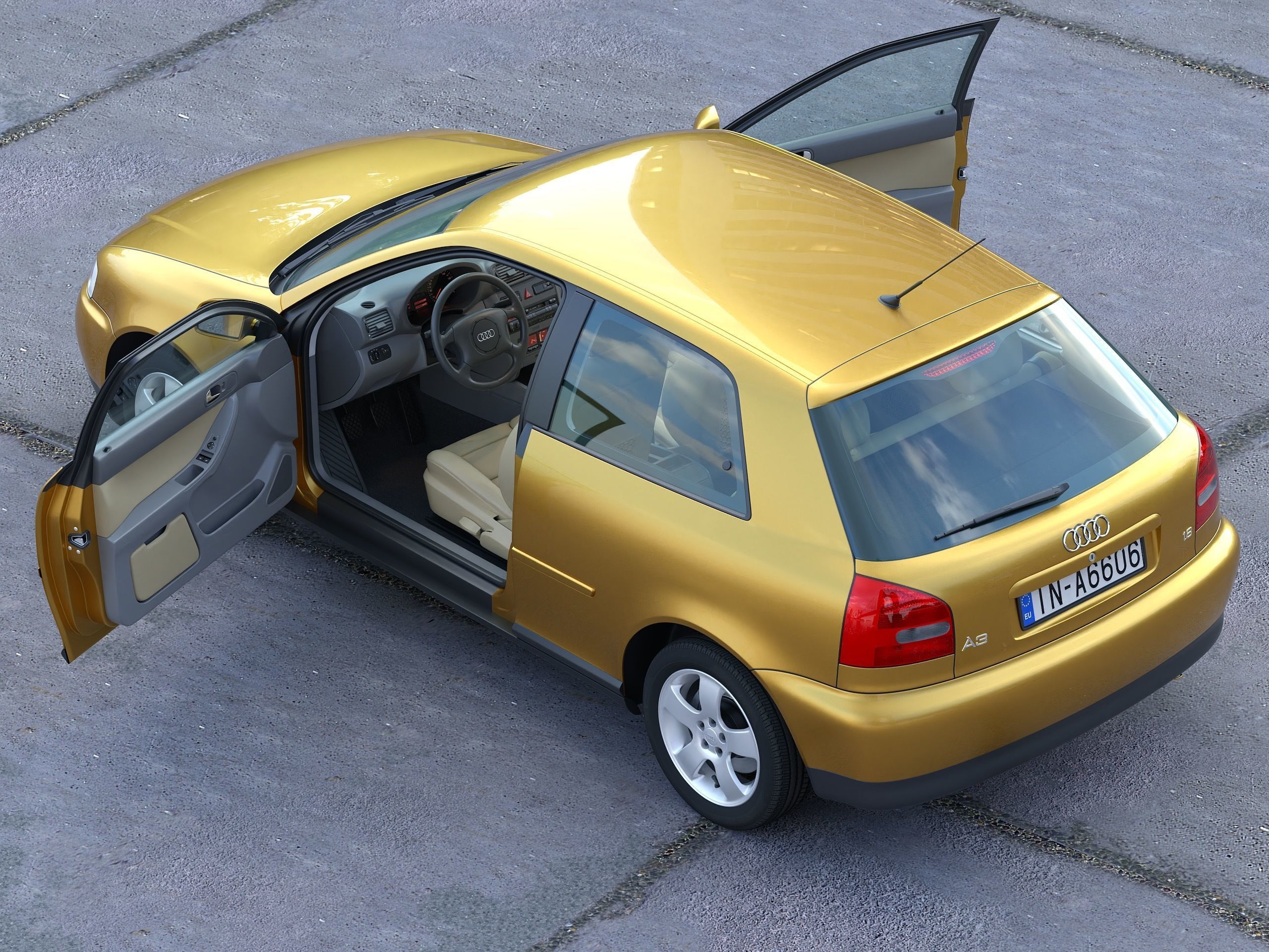 Audi A3 1996 3D model animated rigged | CGTrader