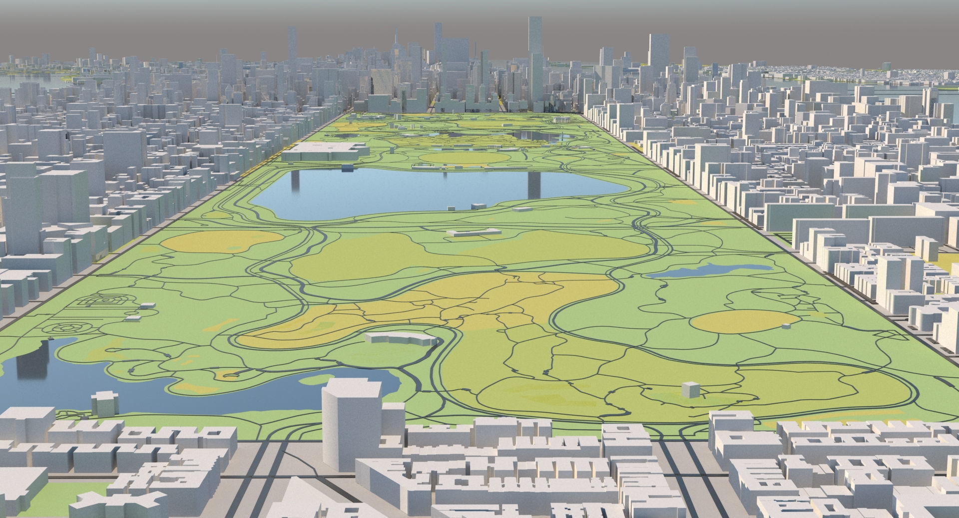 New York 30 x 50 km 3D City Map 3D model | CGTrader