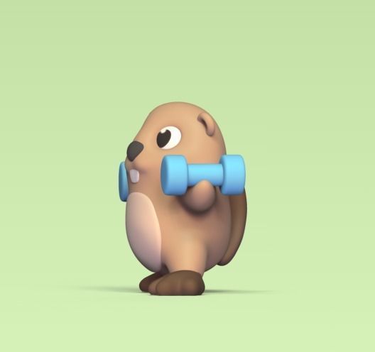 Beaver Working Out 3D model 3D printable | CGTrader