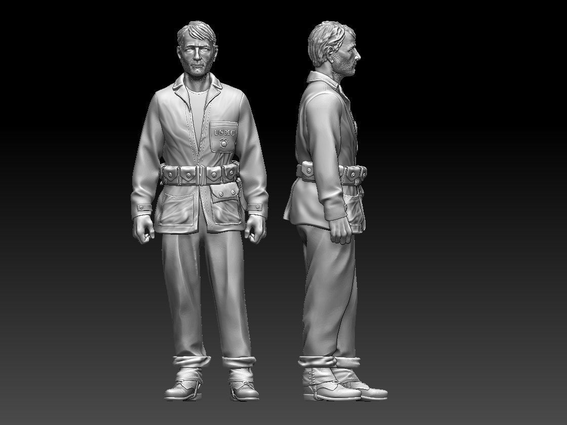 Marine usa ww2 3D model 3D printable | CGTrader