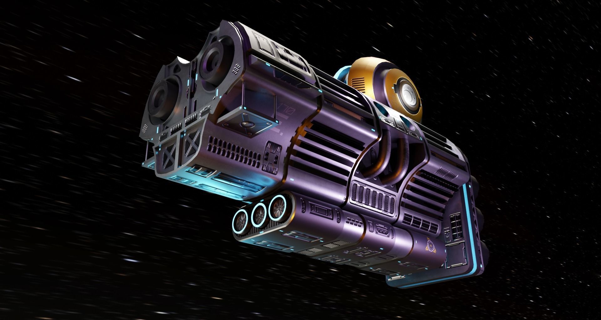 3D model Galactic Core spaceship VR / AR / low-poly | CGTrader