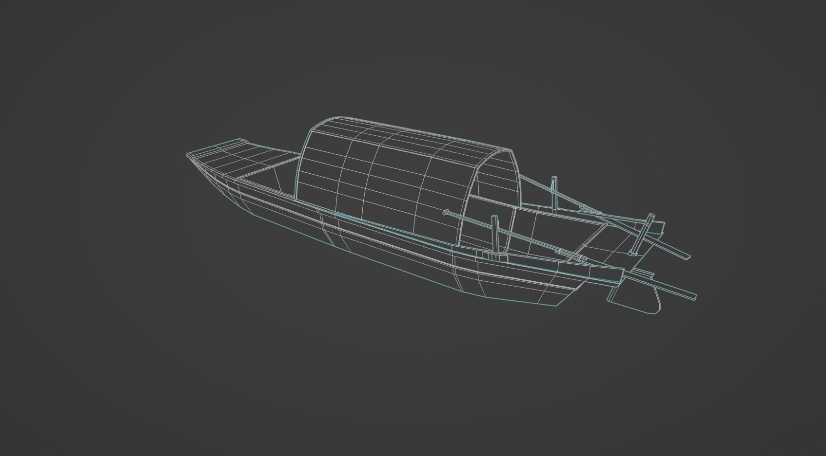 chinese black-awning boat free VR / AR / low-poly 3D model | CGTrader