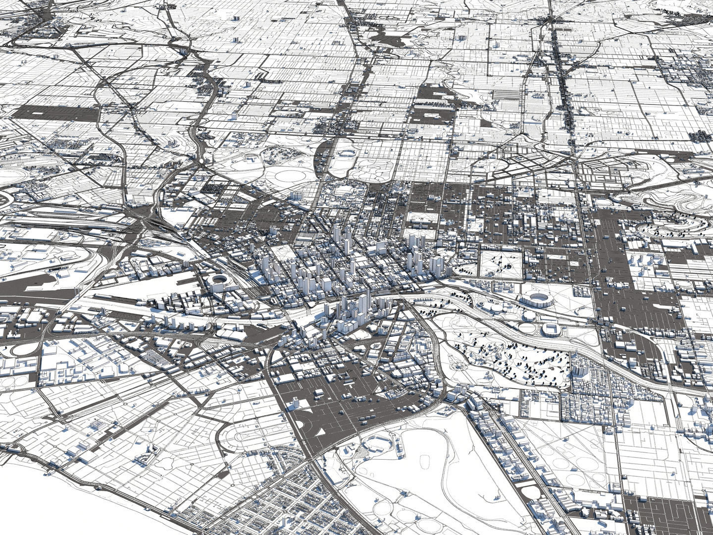 Melbourne Australia 50x50km 3D City Map 3D model | CGTrader
