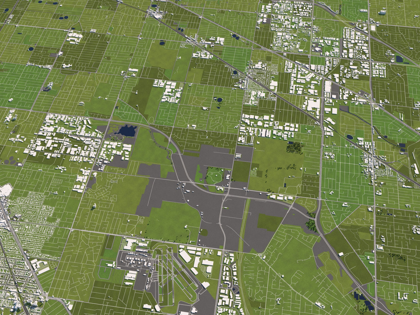 Melbourne Australia 50x50km 3D City Map 3D model | CGTrader