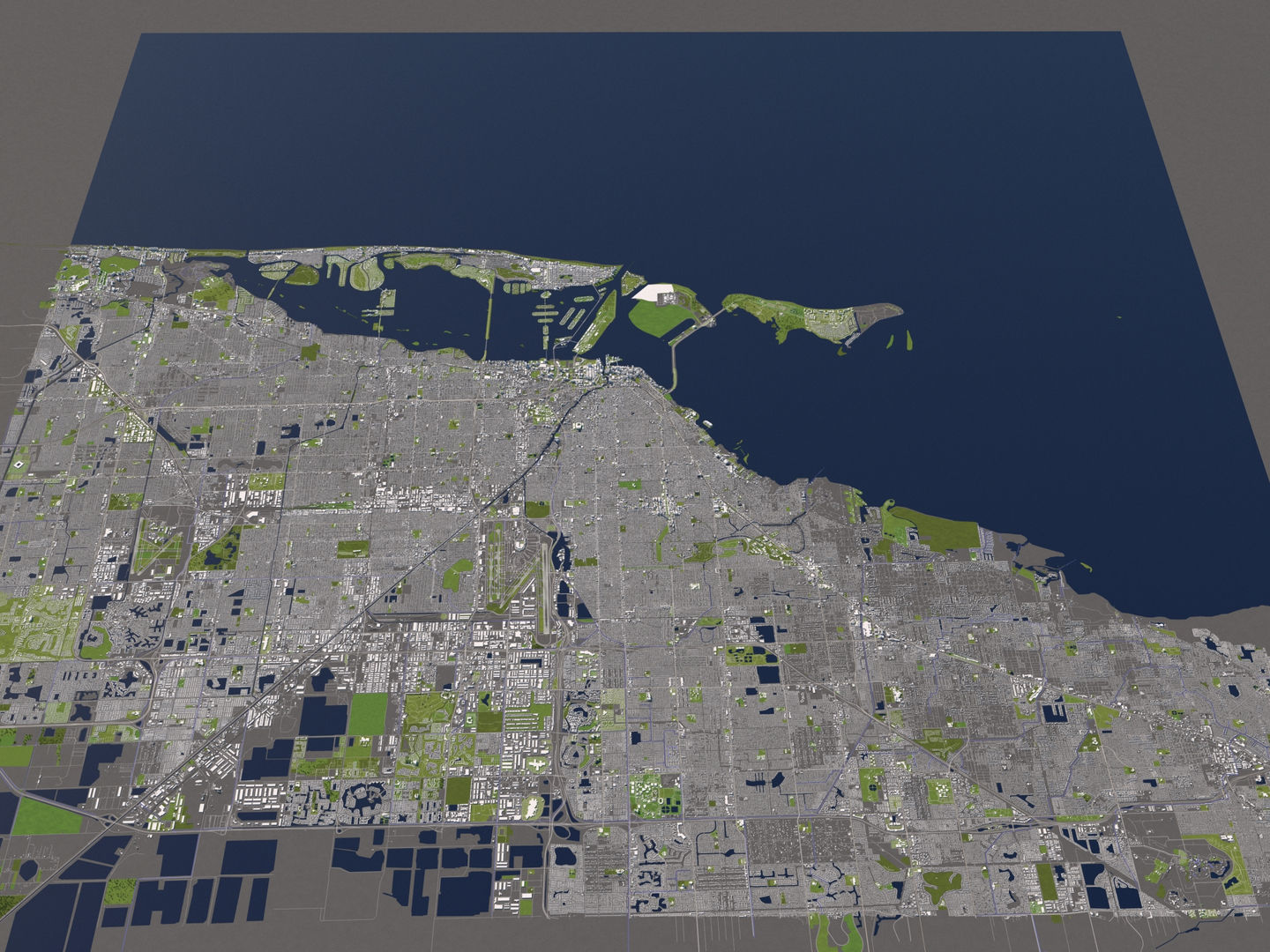 Miami 50x50km 3D Model City 3D Map 3D model | CGTrader