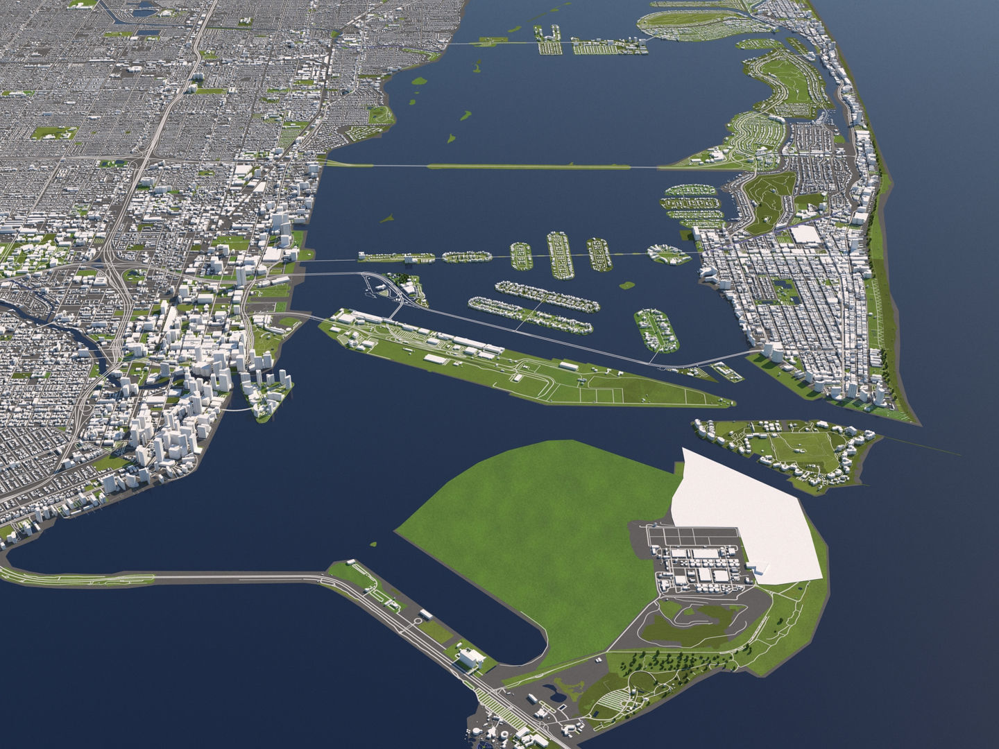 Miami 50x50km 3D Model City 3D Map 3D model | CGTrader