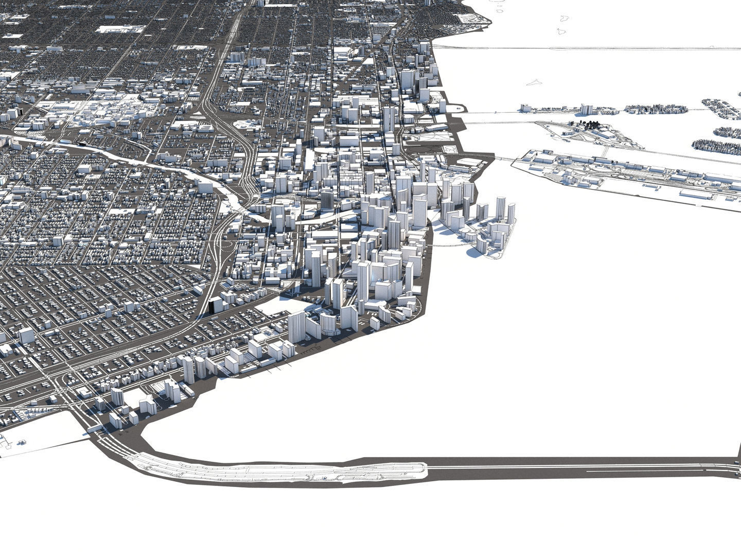 Miami 50x50km 3D Model City 3D Map 3D model | CGTrader