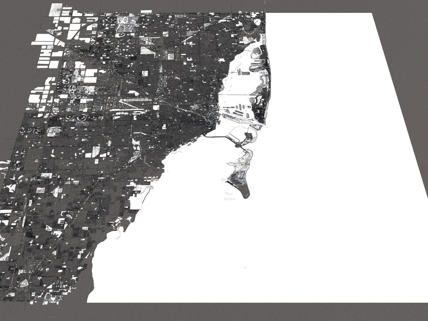 Miami 50x50km 3D Model City 3D Map 3D model | CGTrader
