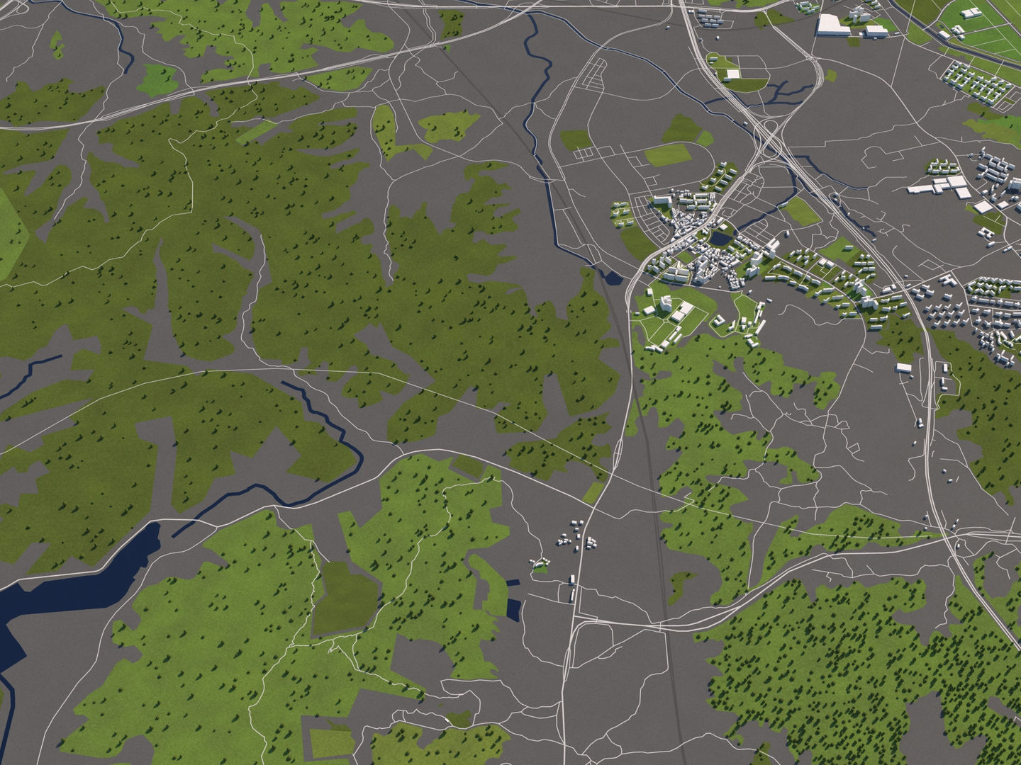 Suwon South Korea 50x50km 3D City Map 3D model | CGTrader