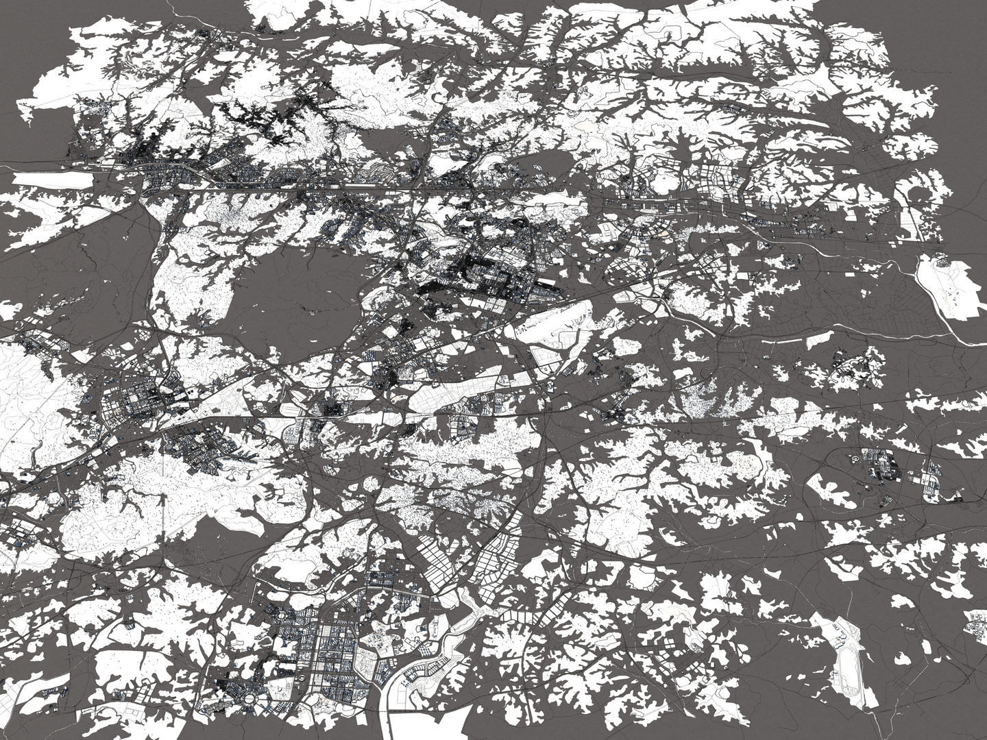 Suwon South Korea 50x50km 3D City Map 3D model | CGTrader