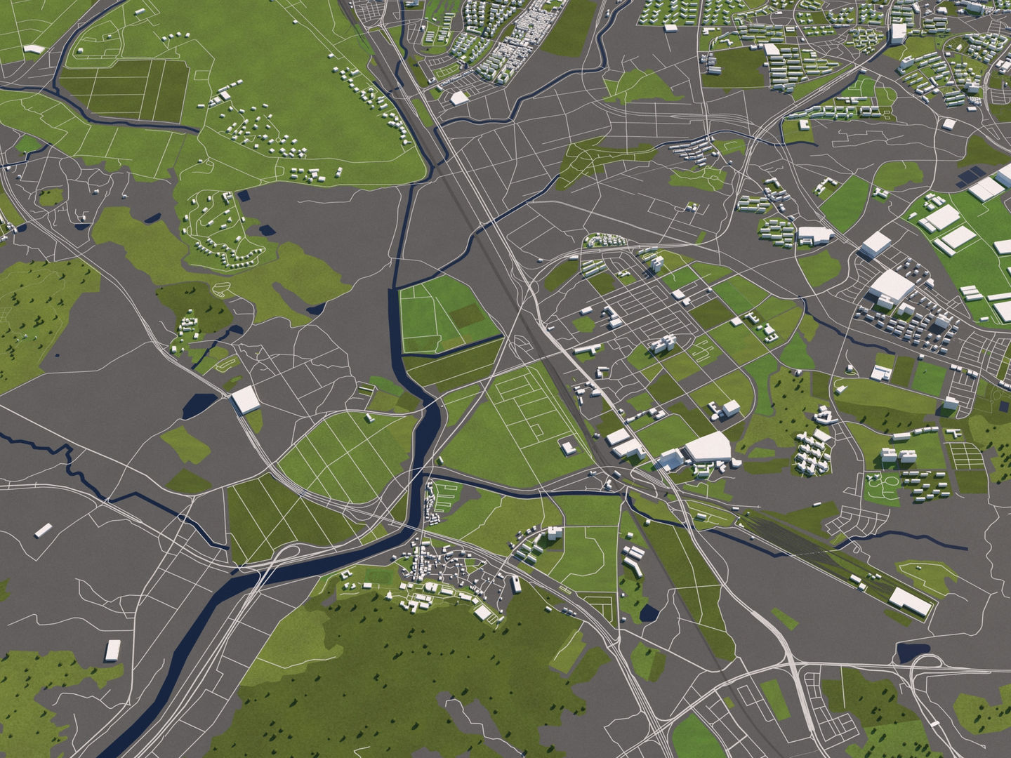 Suwon South Korea 50x50km 3D City Map 3D model | CGTrader