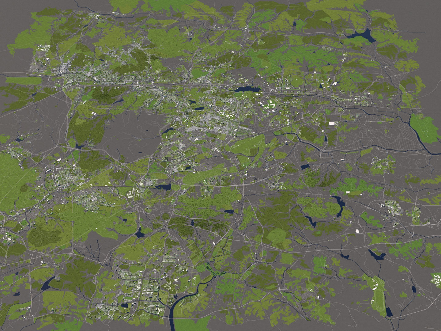 Suwon South Korea 50x50km 3D City Map 3D model | CGTrader