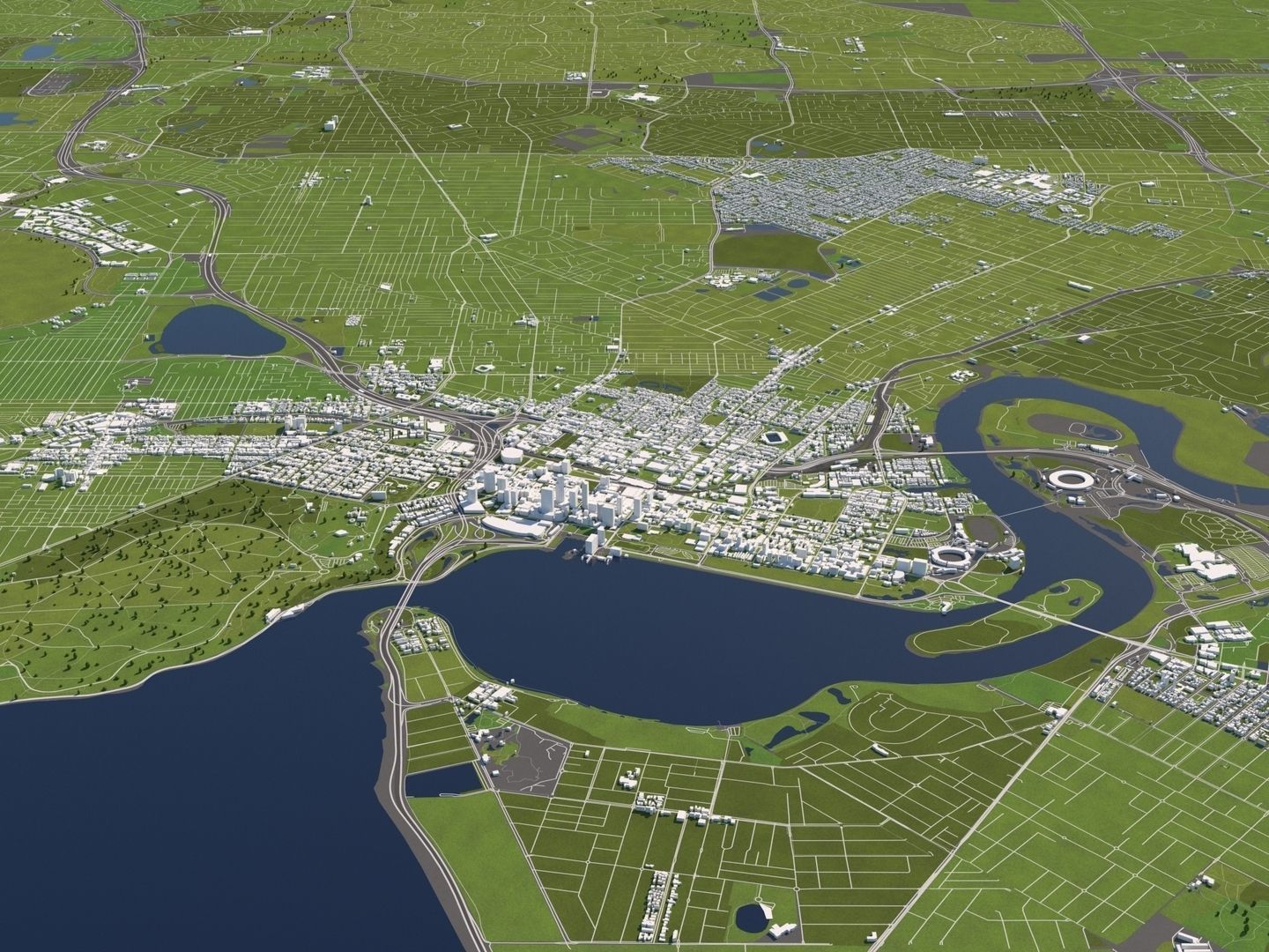 Perth Australia 50x50km 3D City Map 3D model | CGTrader