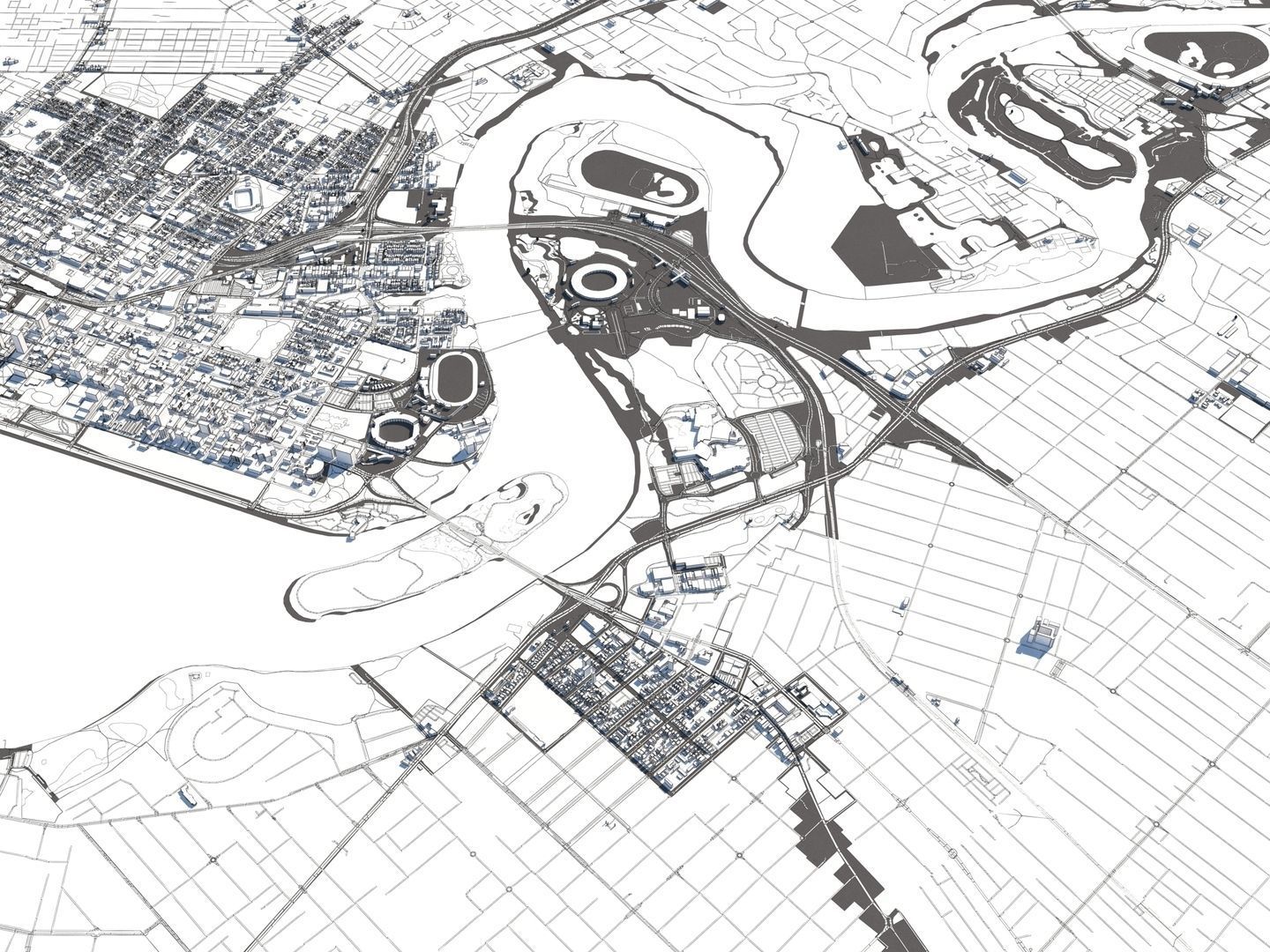 Perth Australia 50x50km 3D City Map 3D model | CGTrader