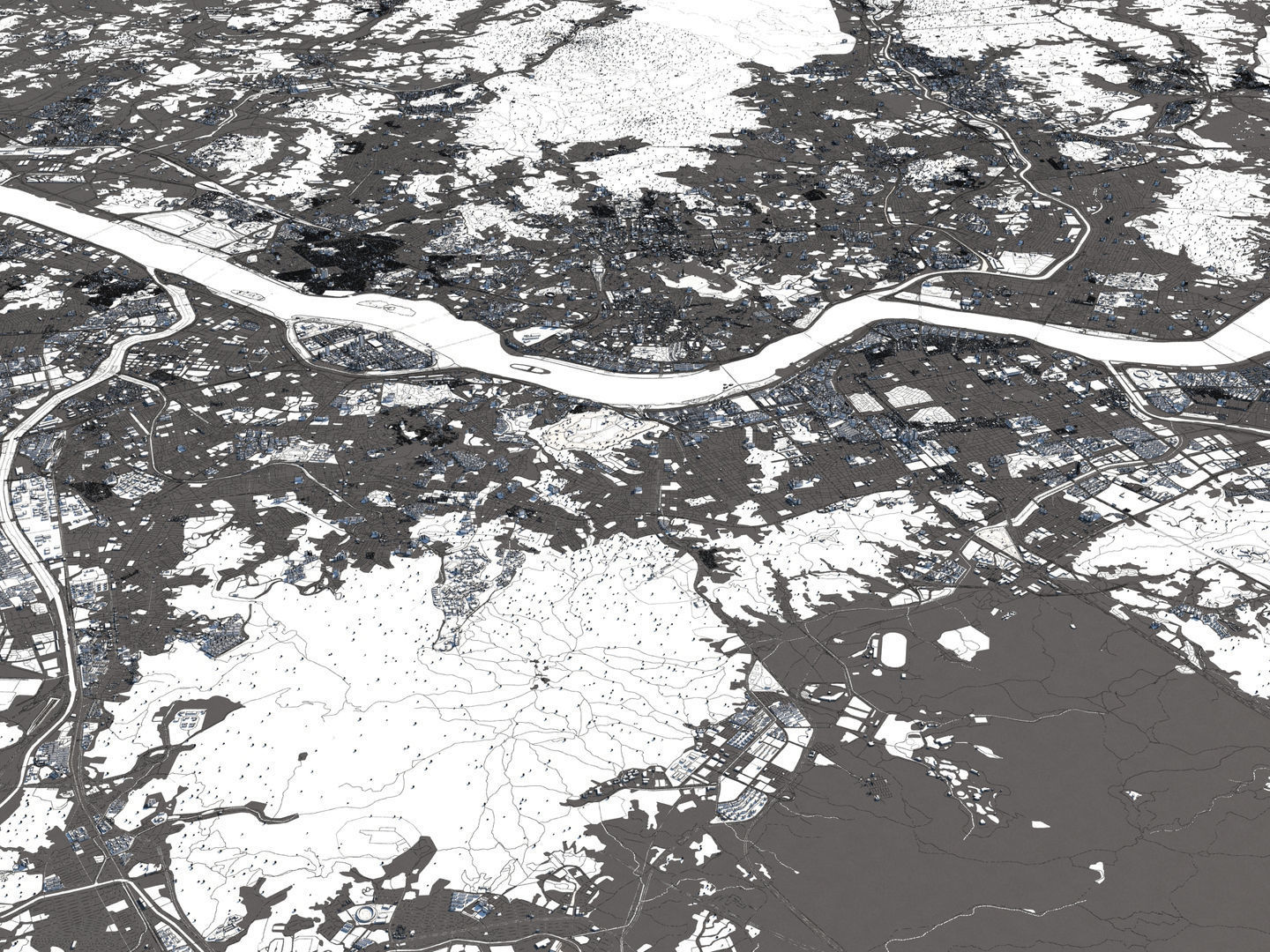 Seoul South Korea 50x50km 3D City Map 3D model | CGTrader