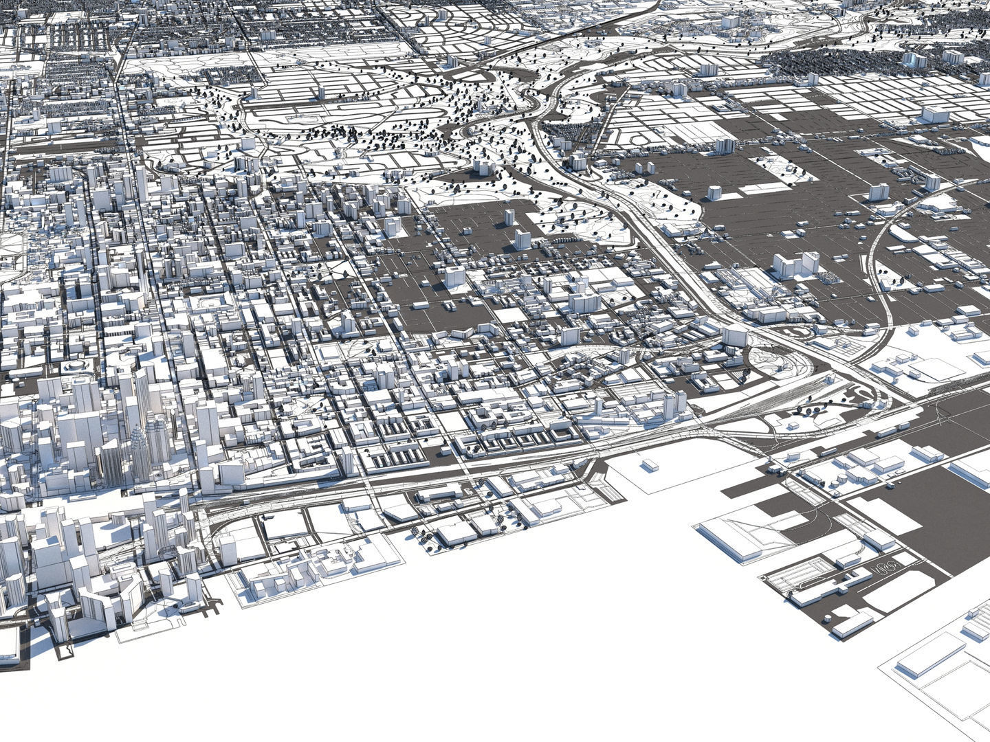 Toronto Canada 50x50km 3D City Map 3D model | CGTrader