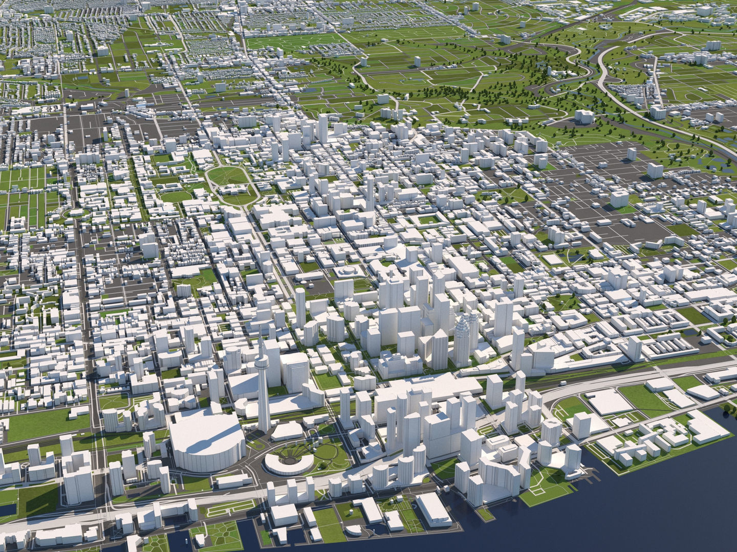 Toronto Canada 50x50km 3D City Map 3D model | CGTrader