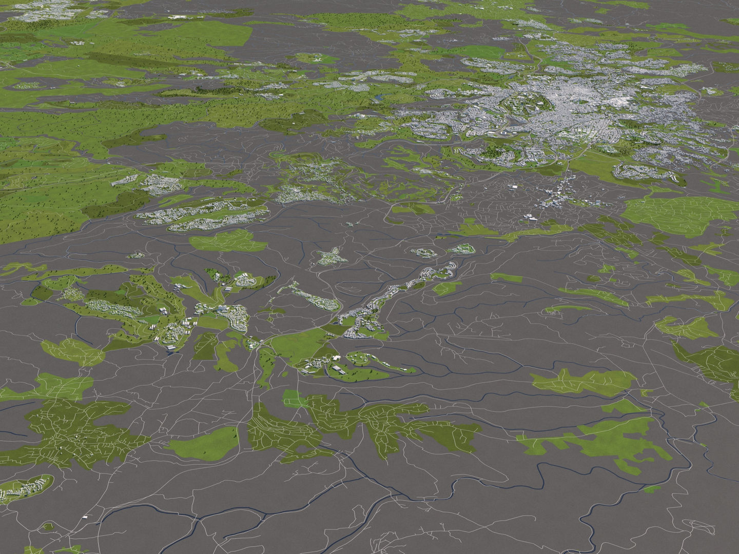 Jerusalem Israel 50x50km 3D City Map 3D model | CGTrader