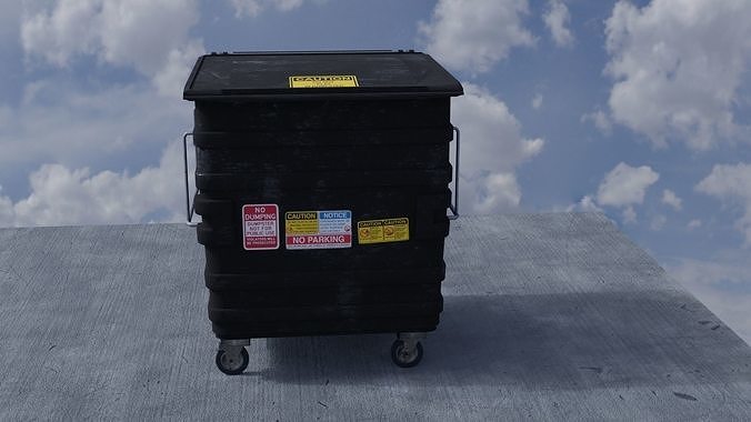 Dumpster trash can on wheels free 3D model | CGTrader