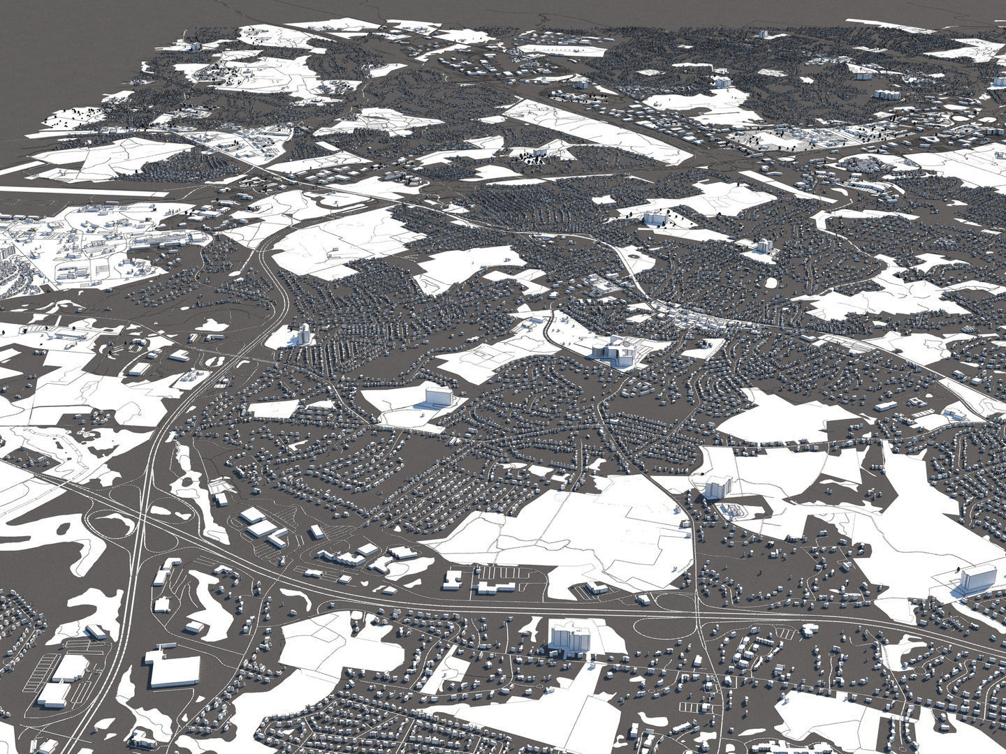Boston 50x50km 3D City Map 3D model | CGTrader