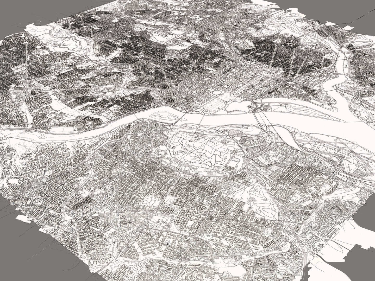 Washington DC USA 20x20km 3D City Map 3D model | CGTrader