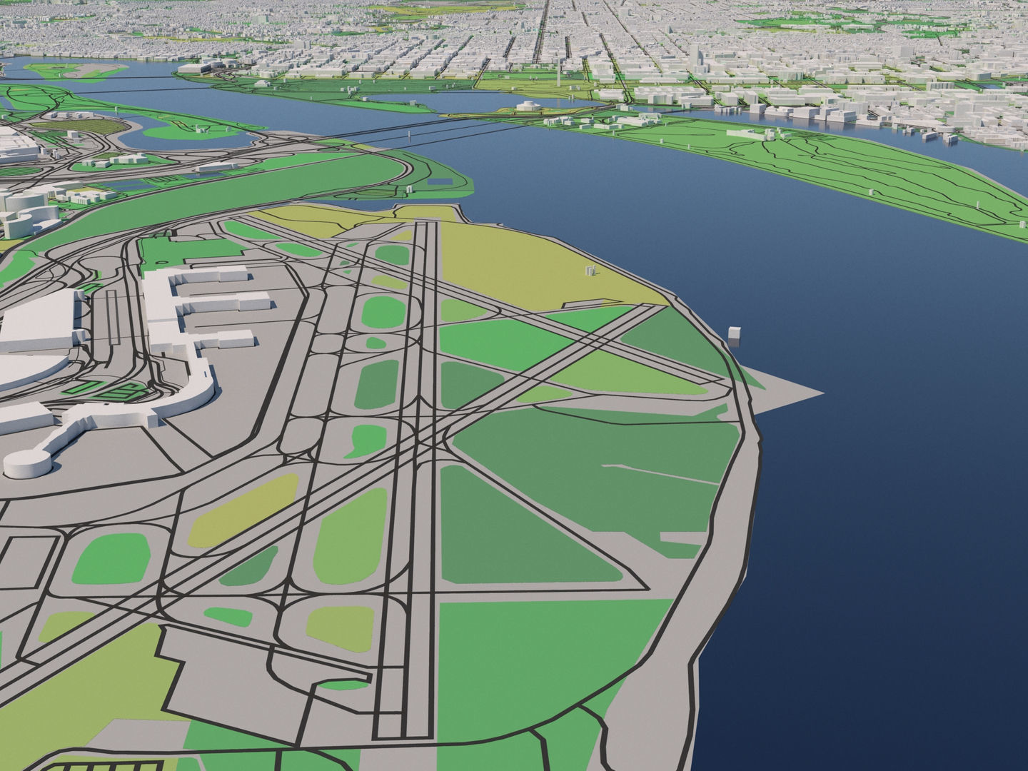 Washington DC USA 20x20km 3D City Map 3D model | CGTrader