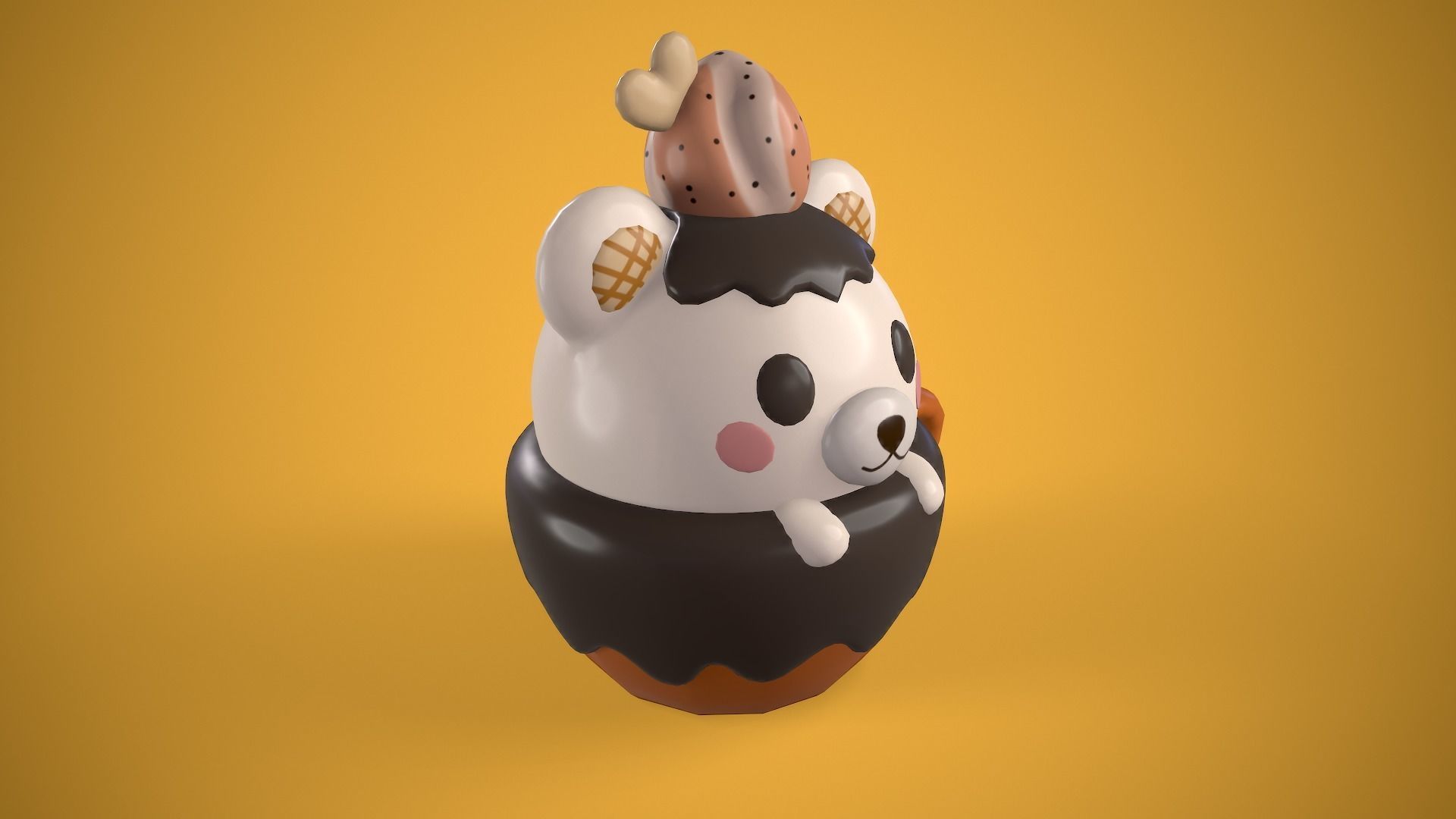 3D model Cake bear squish toy VR / AR / low-poly | CGTrader