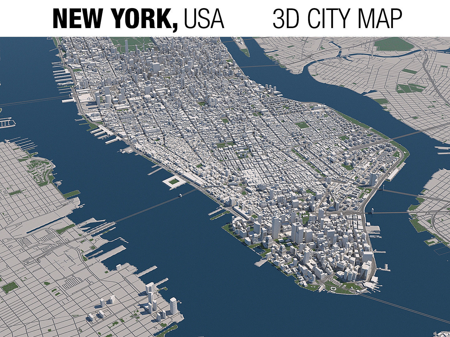 New York USA 3D Model City Map 3D model | CGTrader