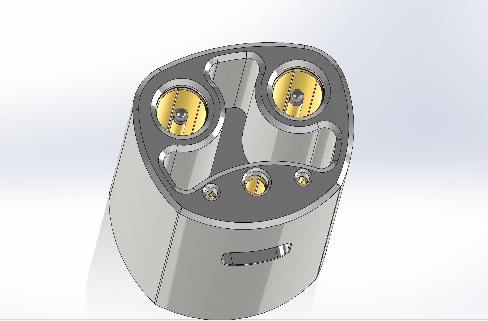 Tesla female connector with metalic contacts Full Size matching 3D ...