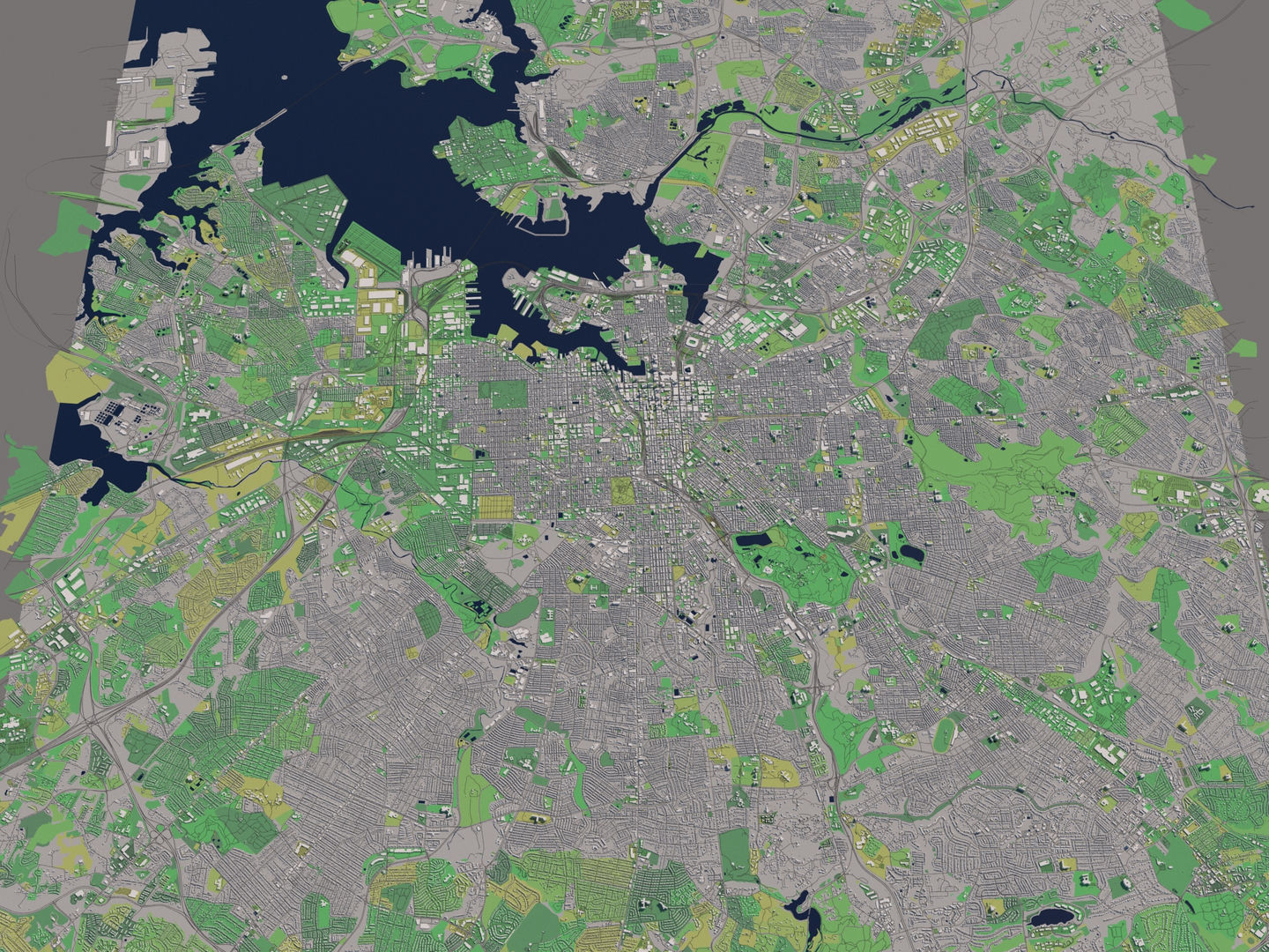 Baltimore Maryland USA 30x30km 3D City Map 3D model | CGTrader