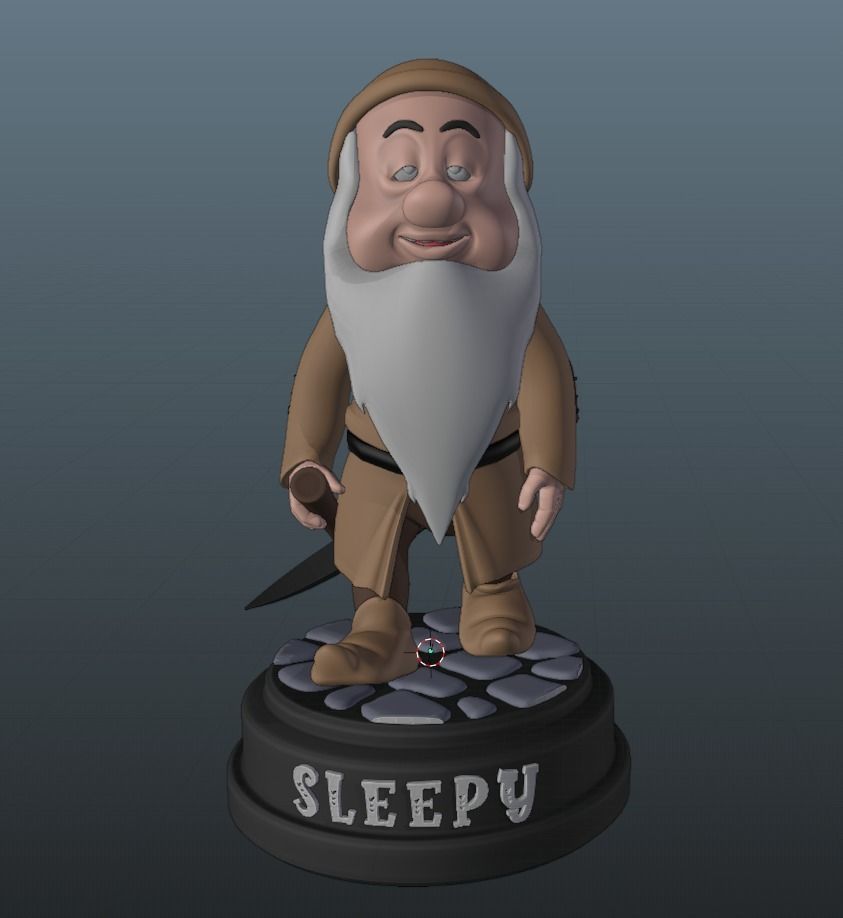 Sleepy the Dwarf 3D model 3D printable | CGTrader