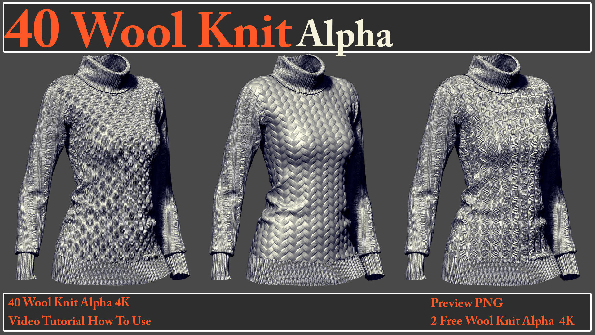 40 Wool Knit Alpha Maps 4K - Video How To Use Texture | CGTrader