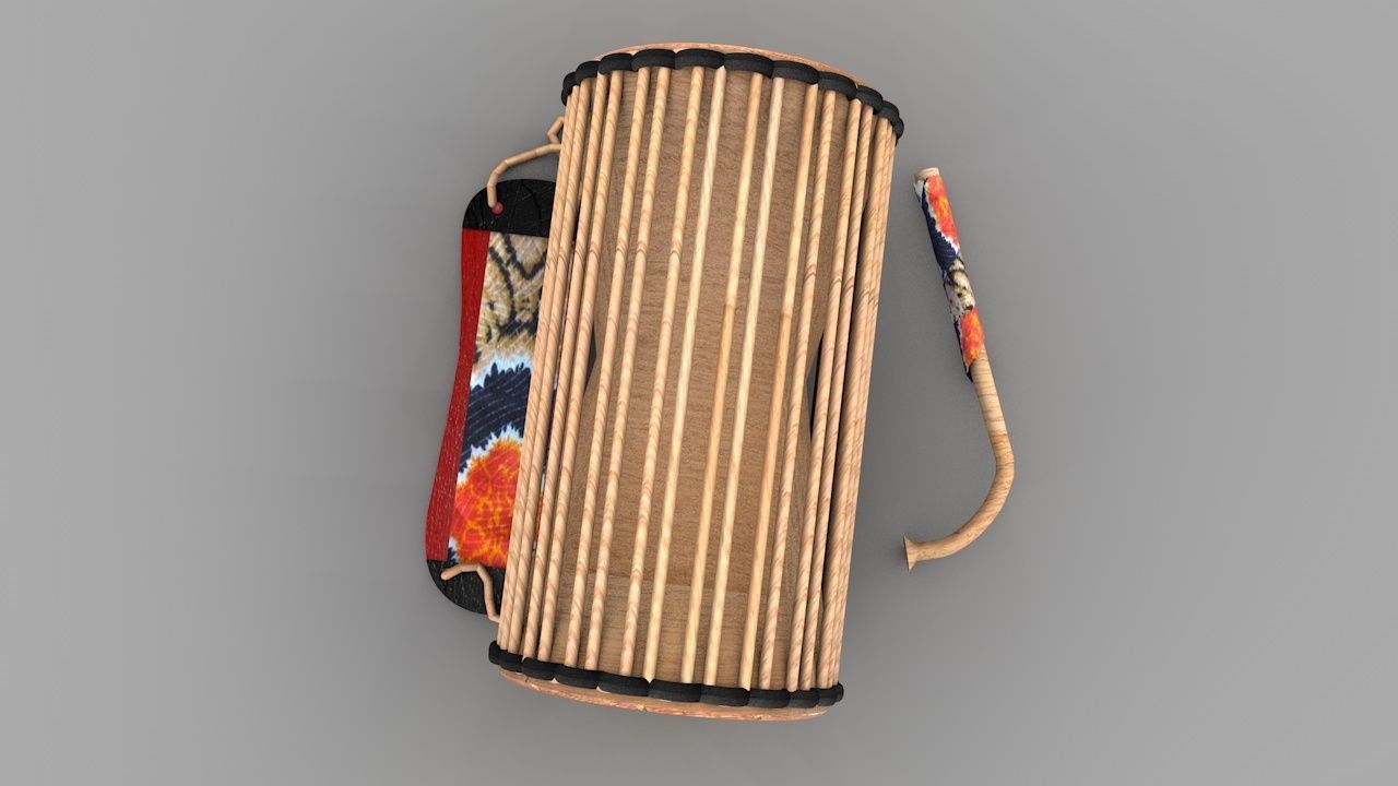 African Talking drum 3D model | CGTrader